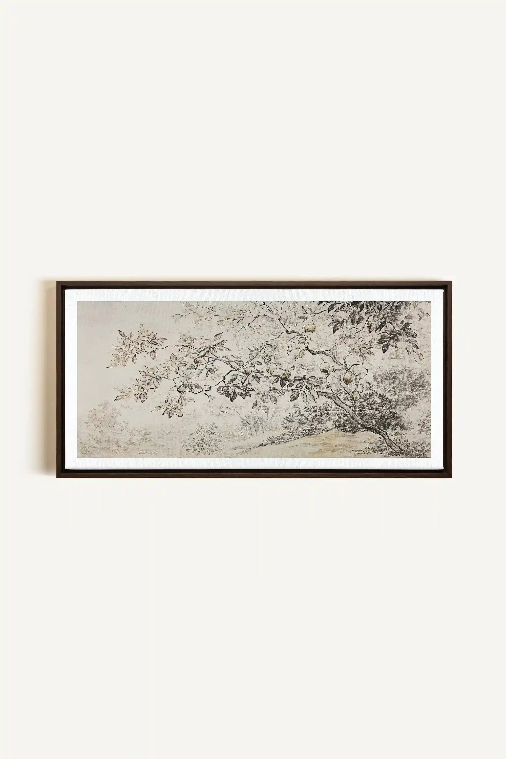 GOLDEN HARVEST, Oeuvre sur toile étirée, encadré Brun Noyer – Oleka Canvas