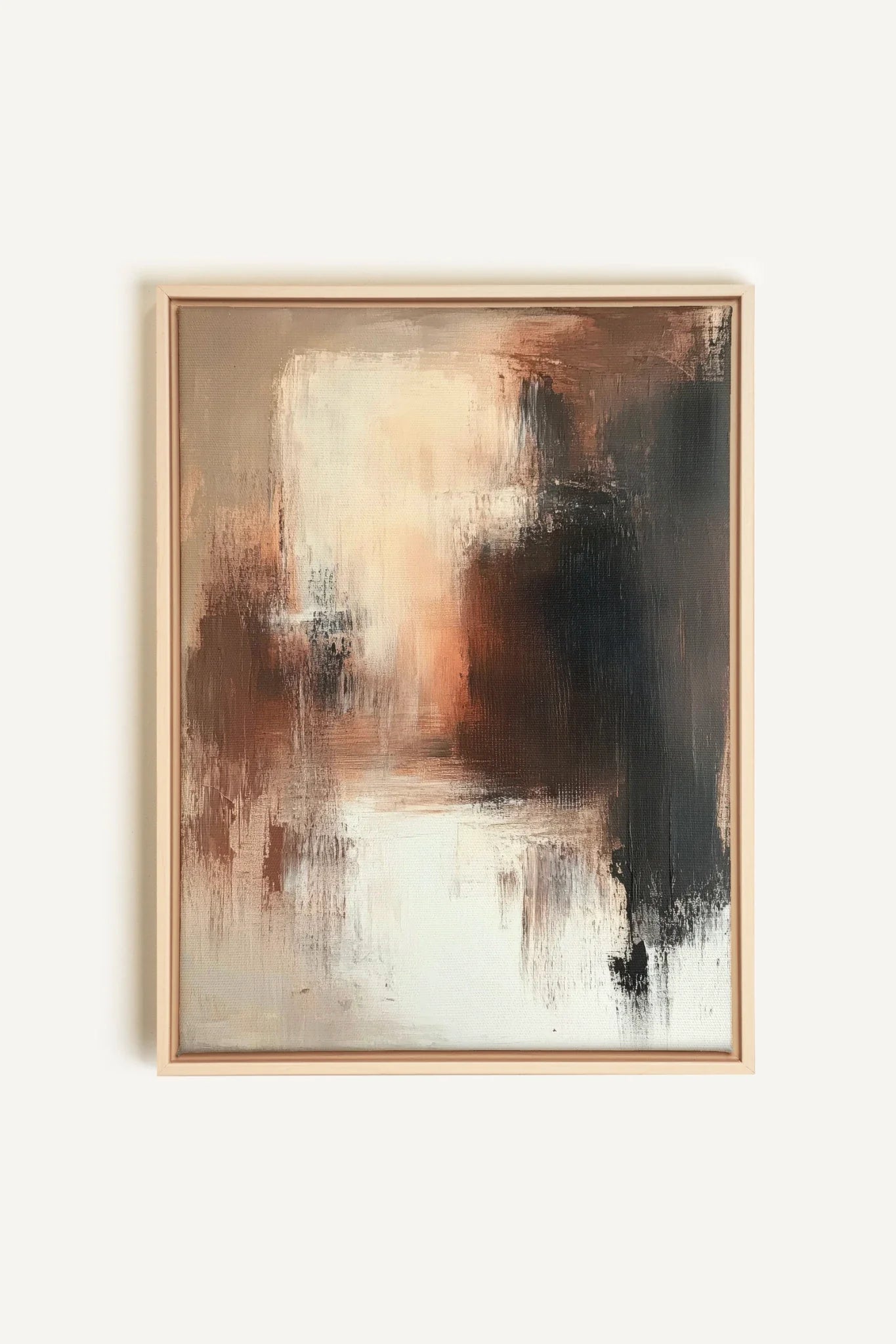 MUTED FLAMES, Oeuvre sur toile étirée, encadré Naturel Clair – Oleka Canvas